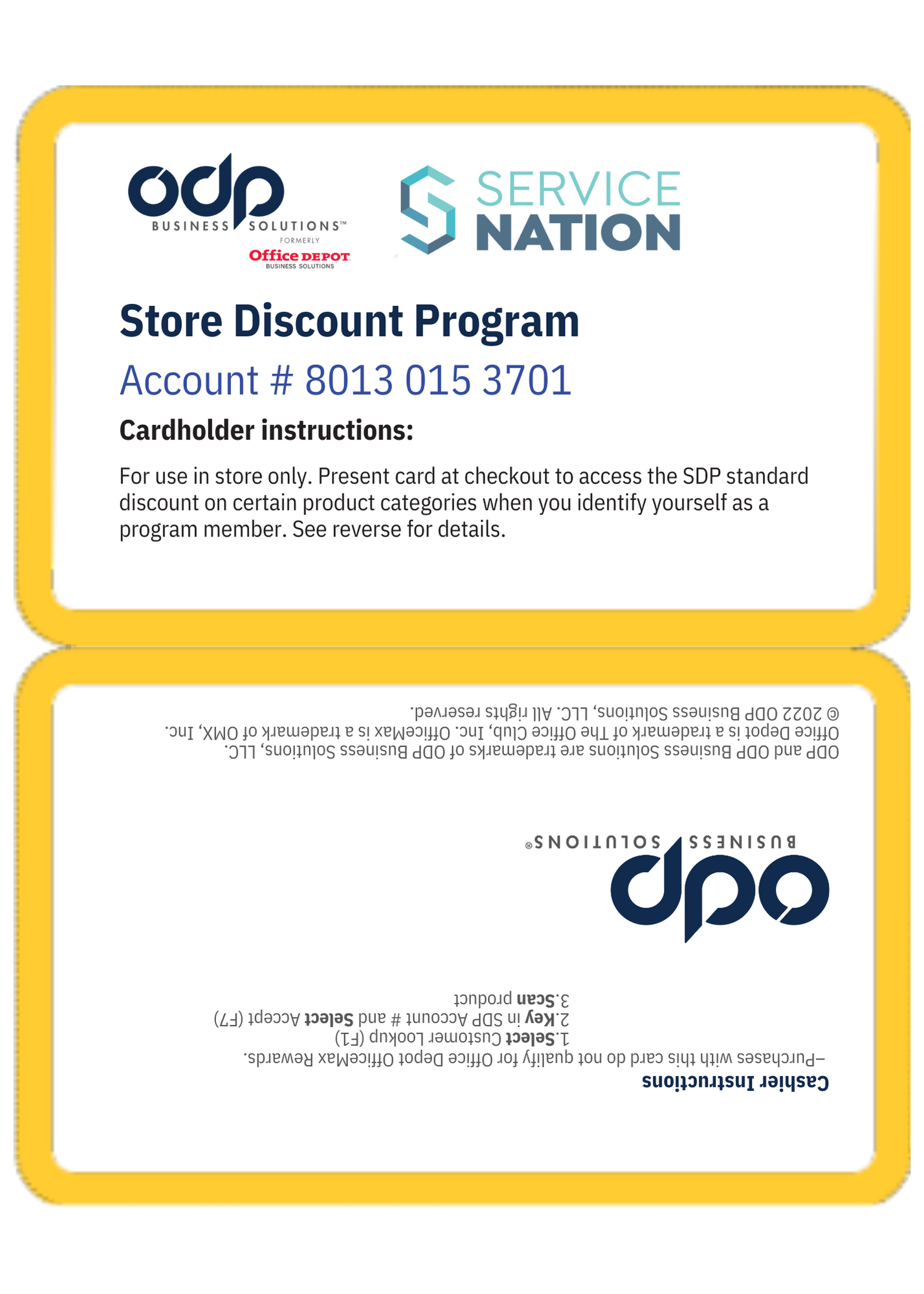 Service Nation SPC Card – Hub-365